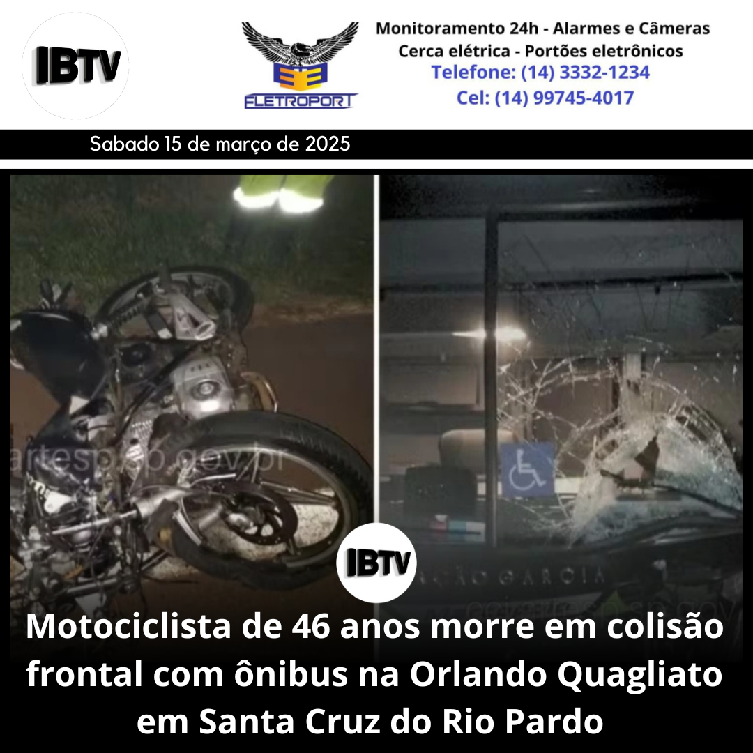 Motociclista de 46 Anos morre em colisão frontal com ônibus na Rodovia ...